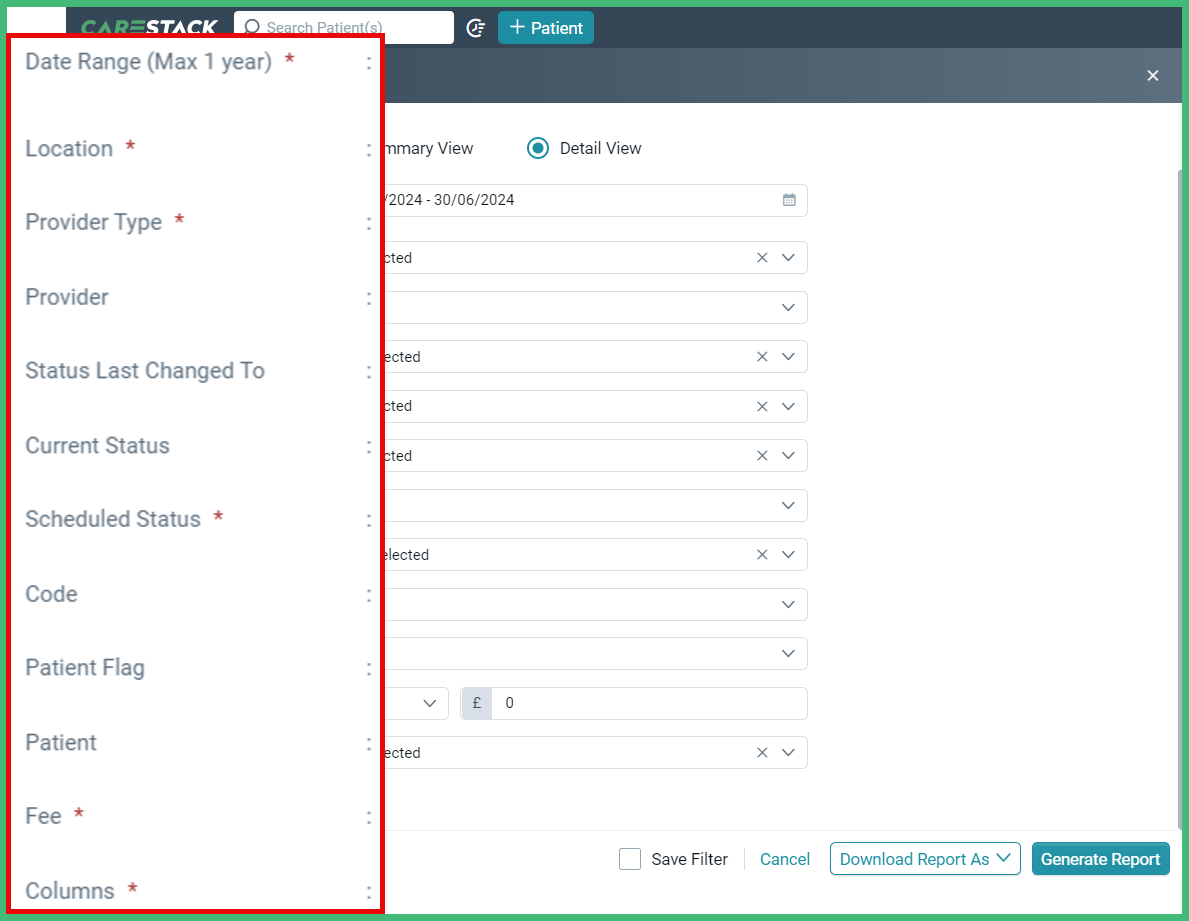 Generate Procedures Report – CareStack