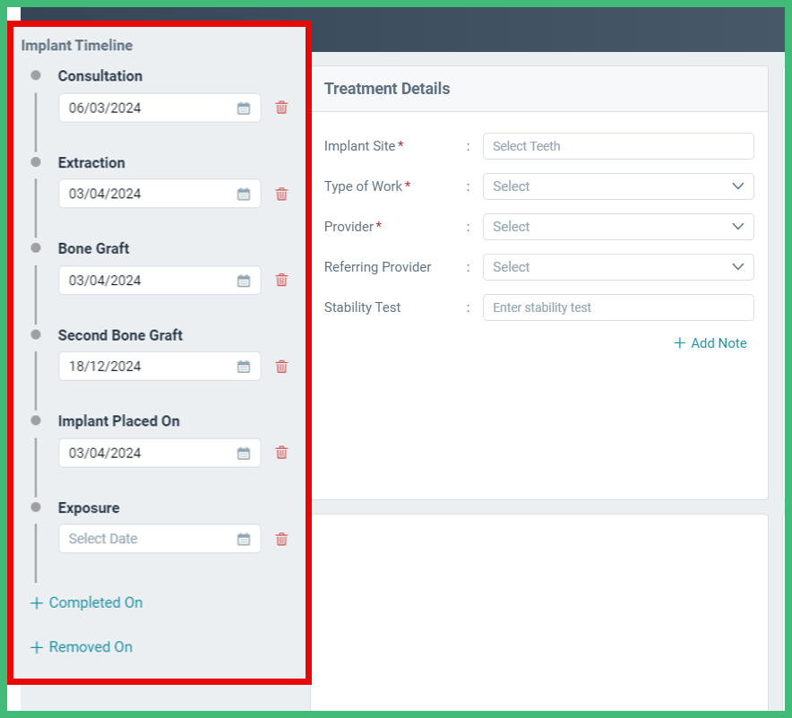 Configure and Manage the Implant Tracker – CareStack