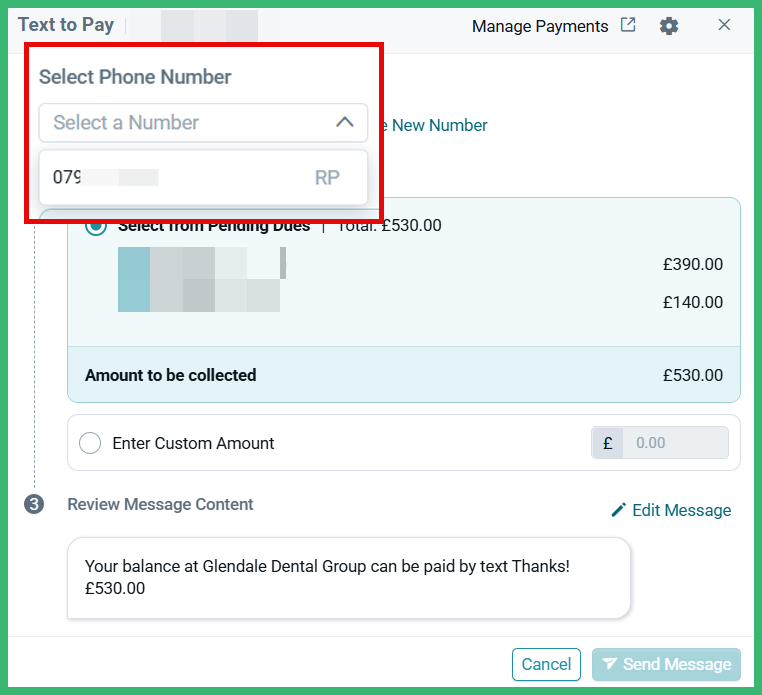 Manage Text to Pay – CareStack