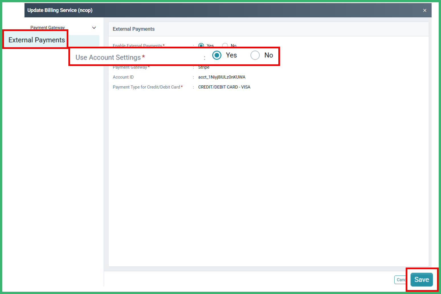 Configure External Payment Settings – CareStack