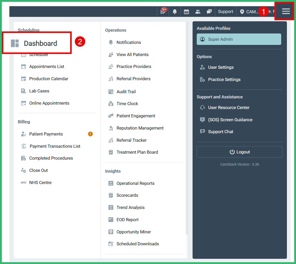 Explore and Manage the Front Office Dashboard – CareStack