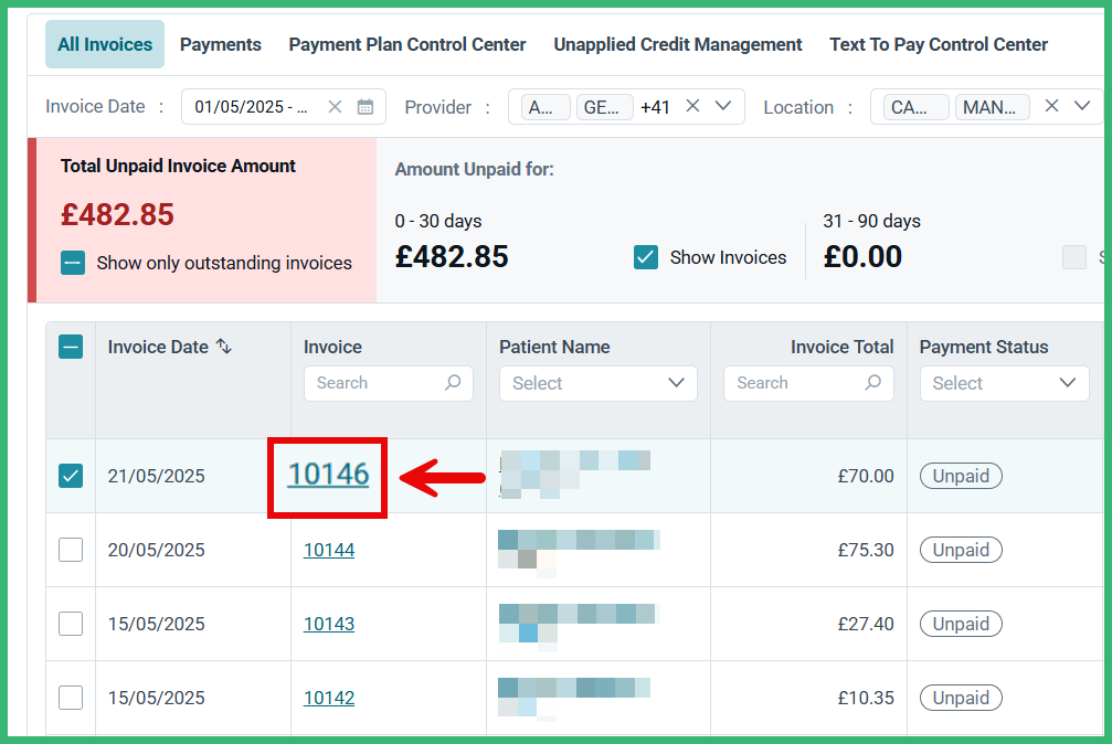 View & Manage All Invoices – CareStack