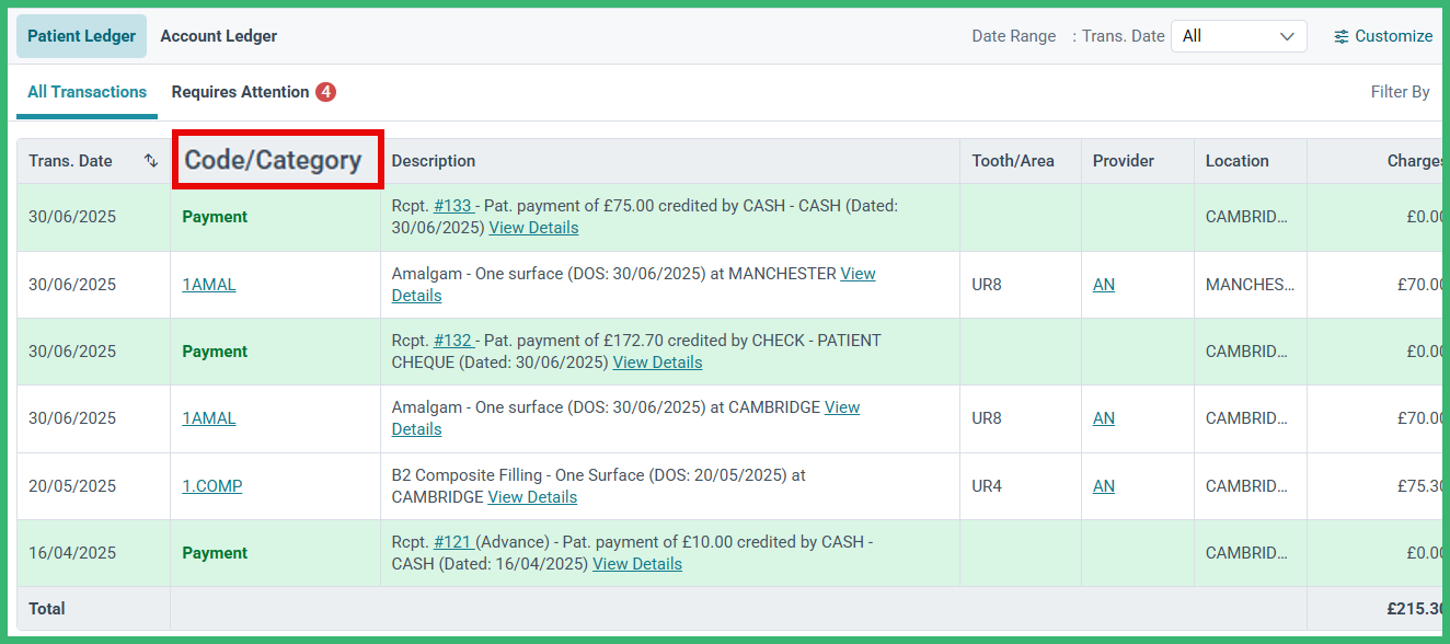 Explore Components of the Ledger – CareStack