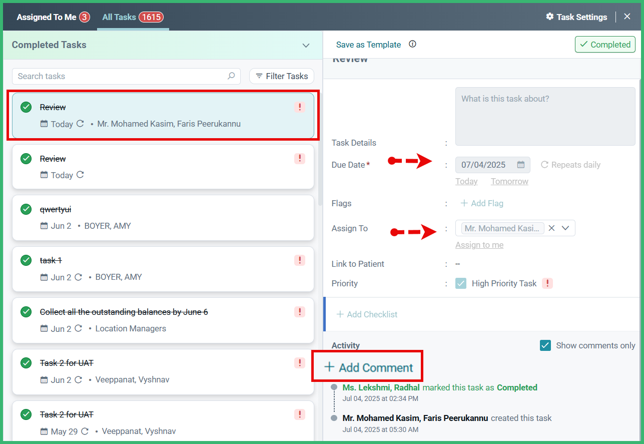 Assign and Manage Tasks via Task Manager – CareStack