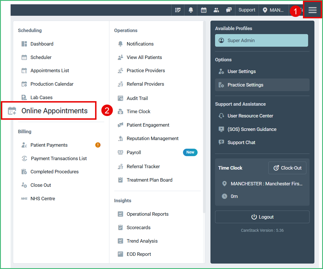 Manage Online Appointment Portal – CareStack