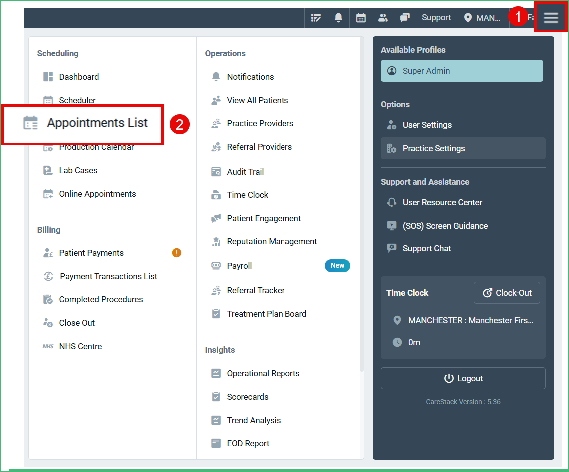 An Overview of Appointments List (All Patients) – CareStack