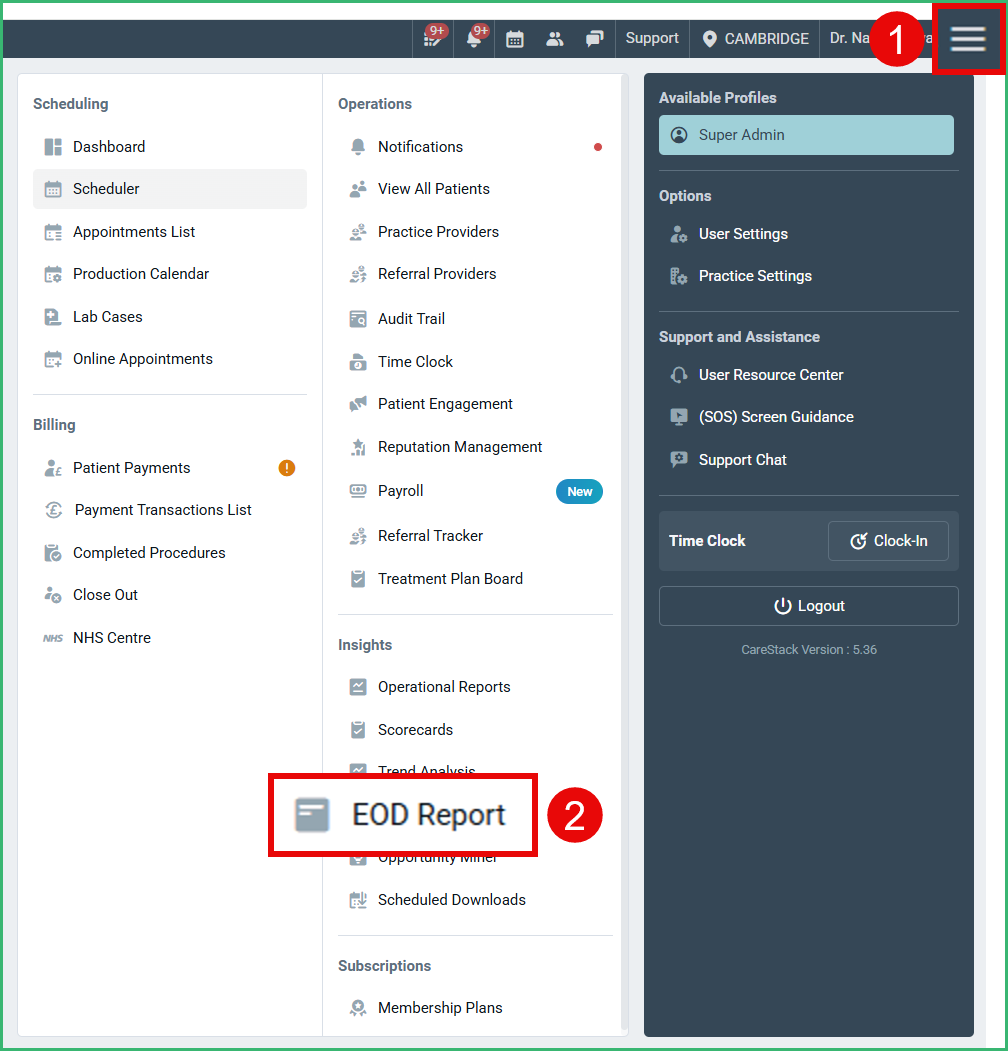 Explore the Components of the EOD Report – CareStack