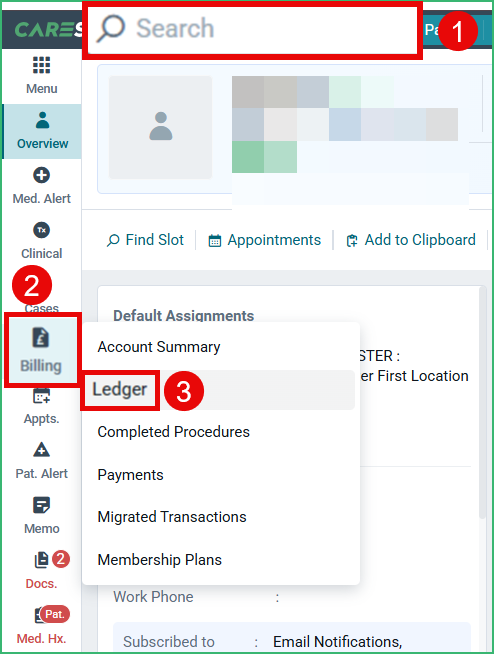 Explore Components of the Ledger – CareStack