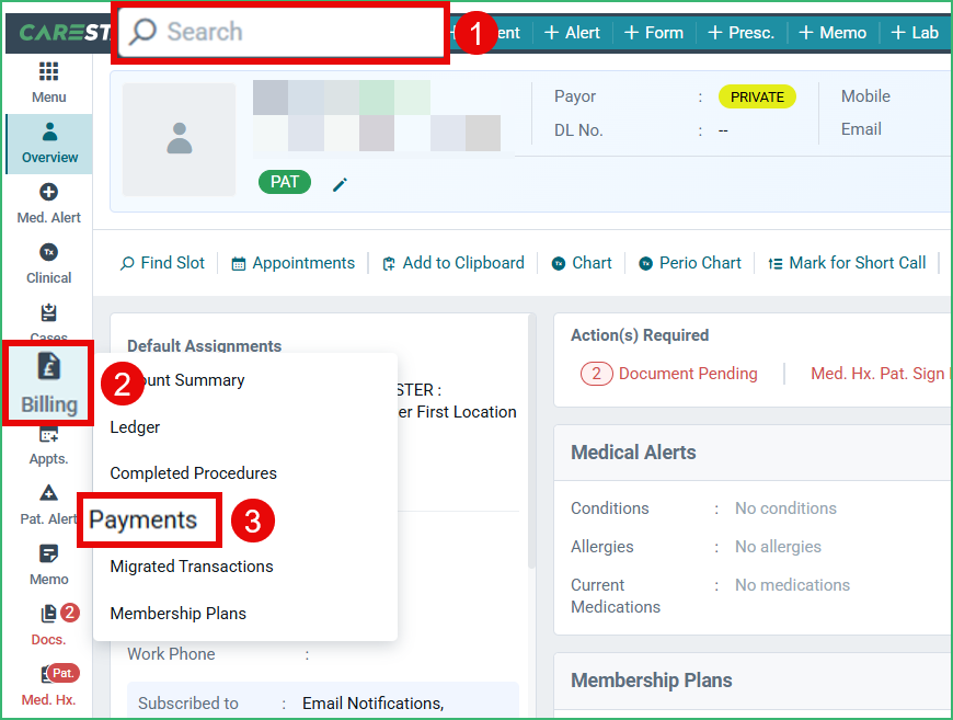 Add a New Patient Payment or Adjustment – CareStack