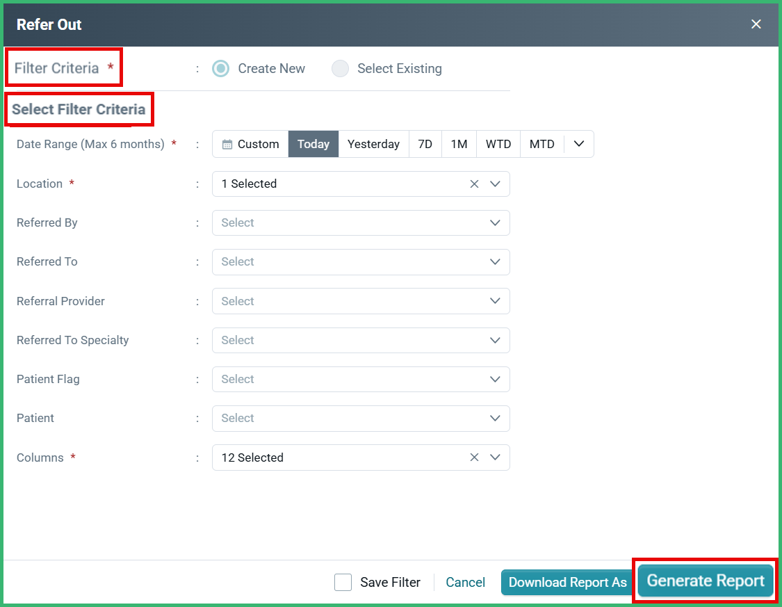 Refer Out Report – CareStack