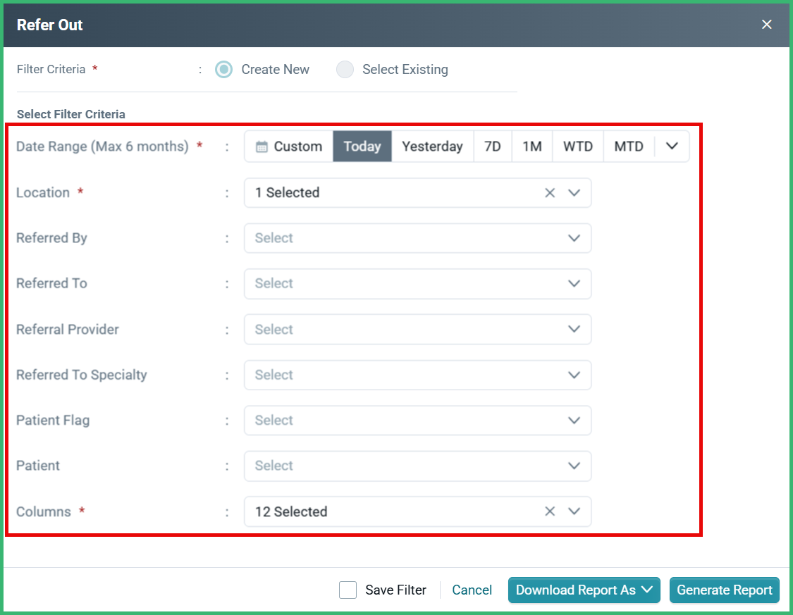 Refer Out Report – CareStack