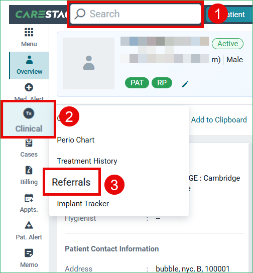 Refer Out a Patient Via Rego – CareStack