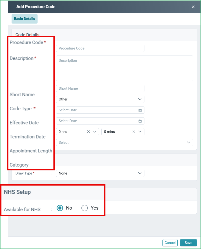 Configure a New NHS Treatment Code – CareStack