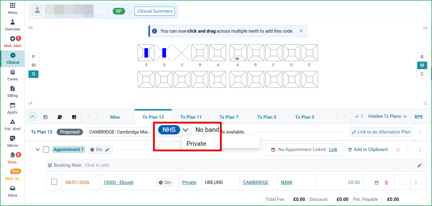 Payor Selection for Treatment Plans – CareStack