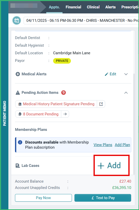 Add & Manage Lab Cases – CareStack