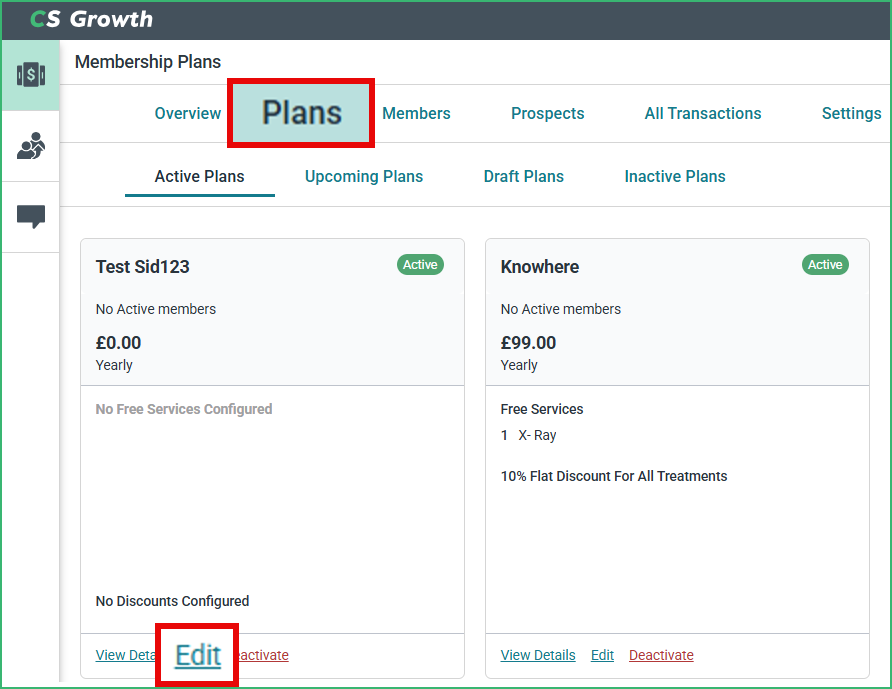 Edit or Deactivate an Existing Membership Plan – CareStack