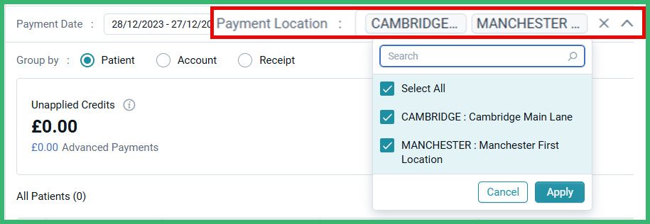 Overview of Unapplied Credit Management Dashboard – CareStack