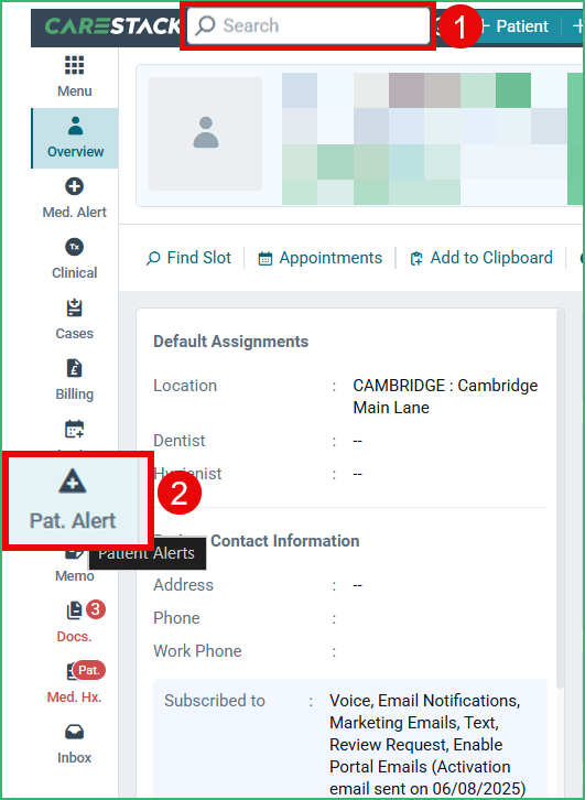 Create and Edit Patient Alerts – CareStack